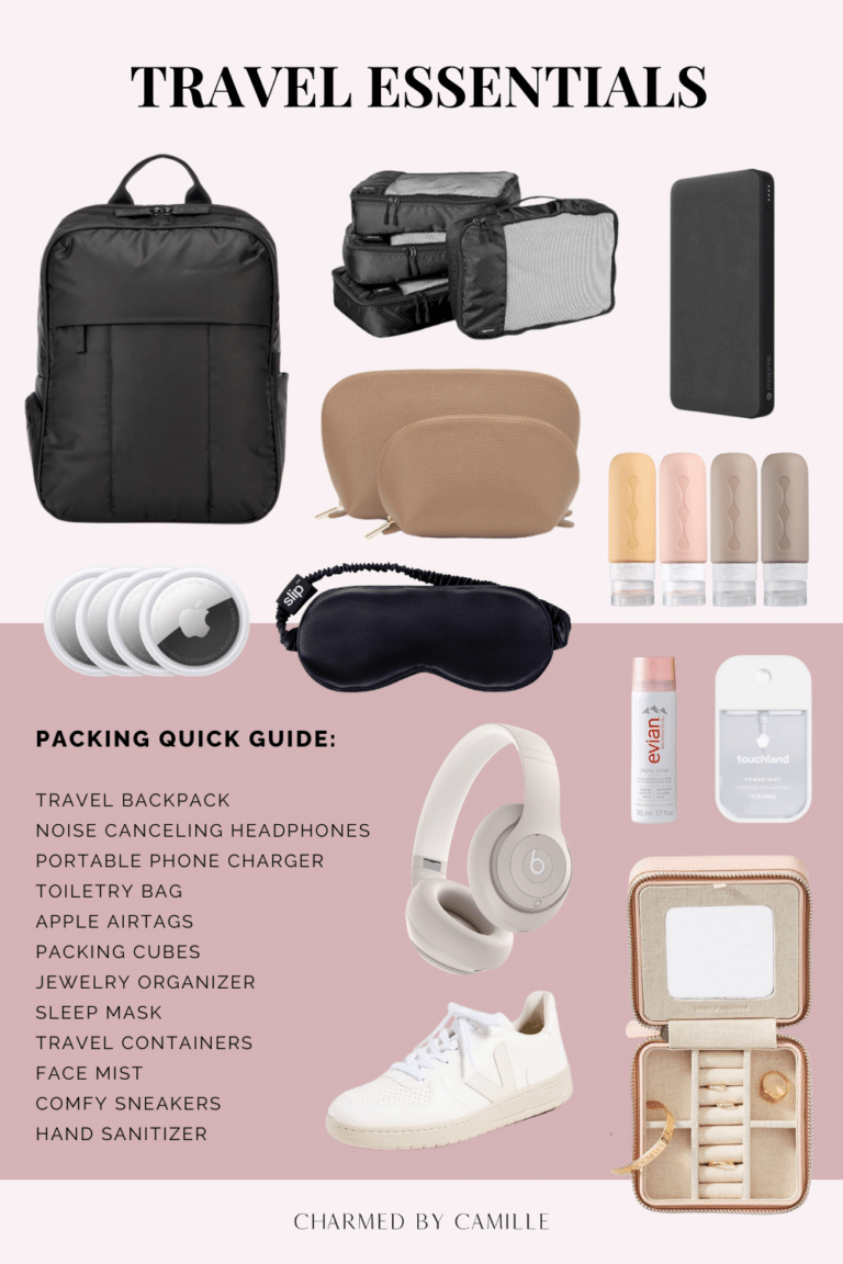 Top 22 Travel Essentials for Women - Charmed by Camille